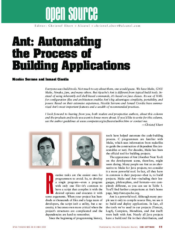 (PDF) Ant: automating the process of building applications