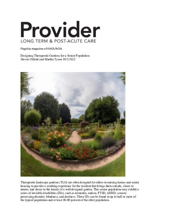 (PDF) Therapeutic Landscape Design