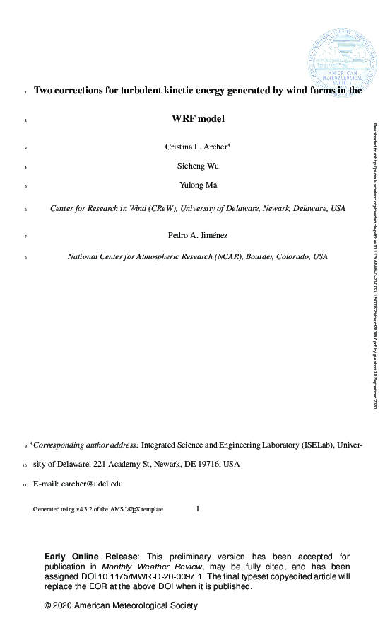 (PDF) Two Corrections for Turbulent Kinetic Energy Generated by Wind ...