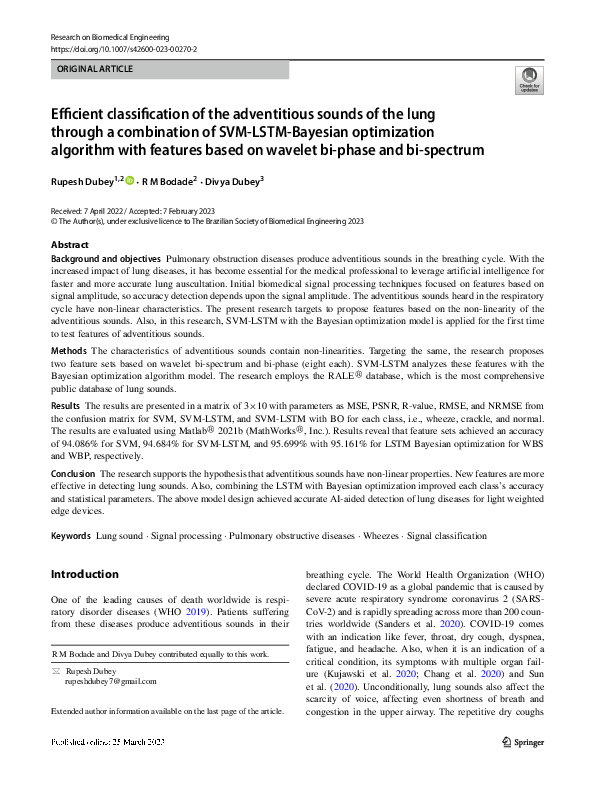 (PDF) Efficient classification of the adventitious sounds of the lung through a combination of ...