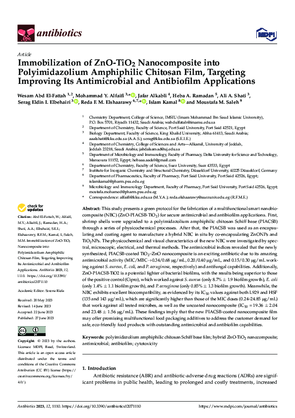 (PDF) Immobilization of ZnO-TiO2 Nanocomposite into Polyimidazolium ...