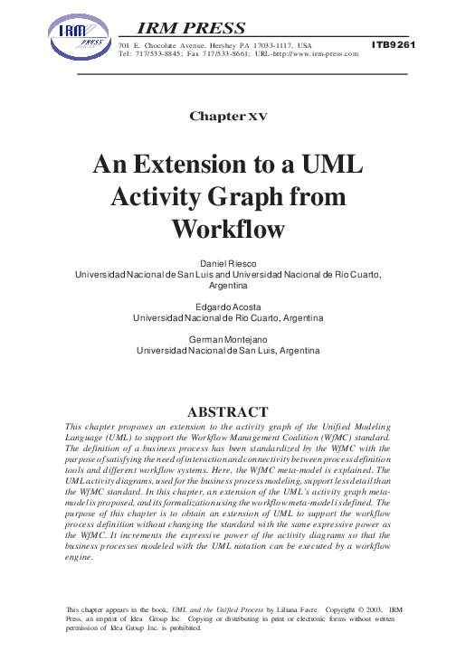 Pdf An Extension To A Uml Activity Graph From Workflow Germán