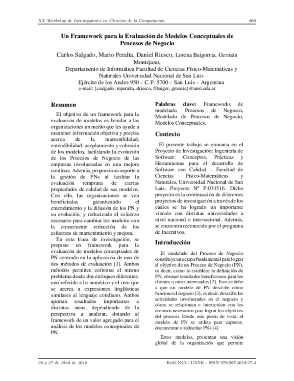 (PDF) Evaluación de Modelos Conceptuales de Procesos de Negocio | Germán Montejano - Academia.edu