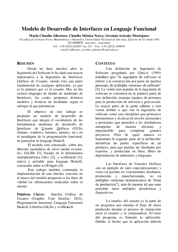 (PDF) Modelo de desarrollo de interfaces en lenguaje funcional