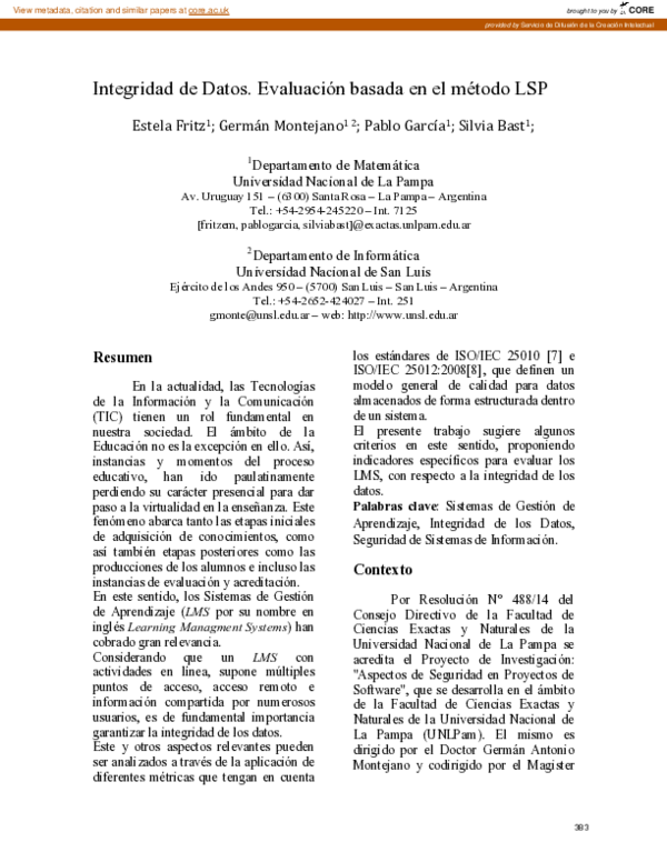 (PDF) Integridad de datos