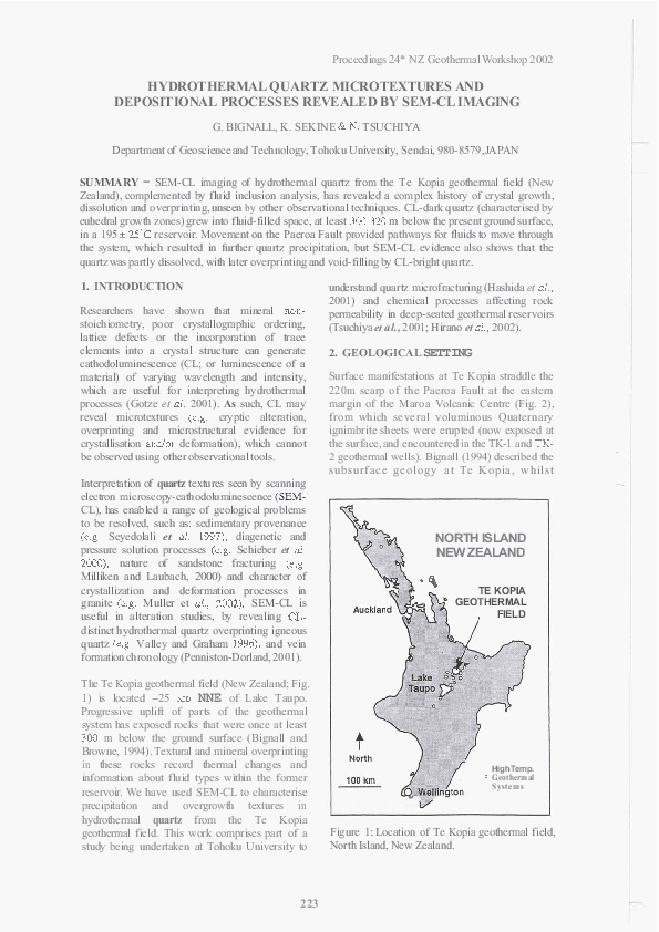 (PDF) Hydrothermal Quartz Microtextures and Depositional Processes ...