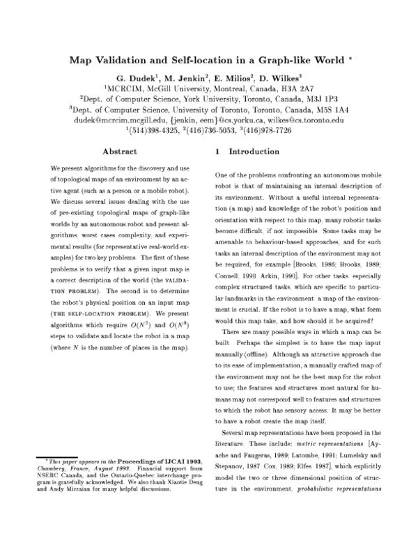 (PDF) Map validation and self-location in a graph-like world