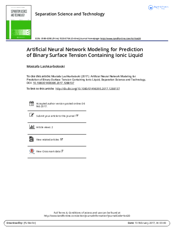 (PDF) Artificial Neural Network Modeling for the Prediction of Oil Production