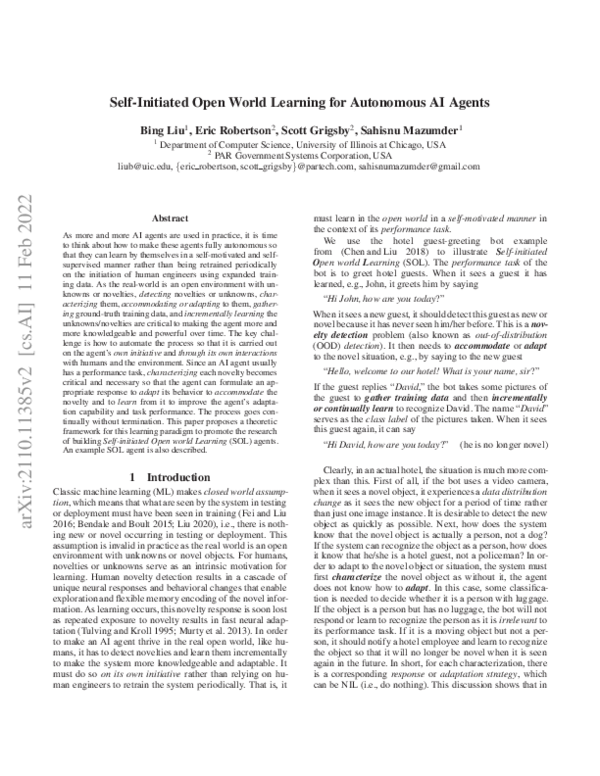 (PDF) Self-Initiated Open World Learning for Autonomous AI Agents