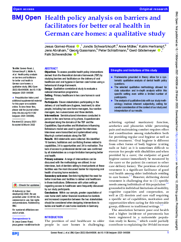 (PDF) Health policy analysis on barriers and facilitators for better ...