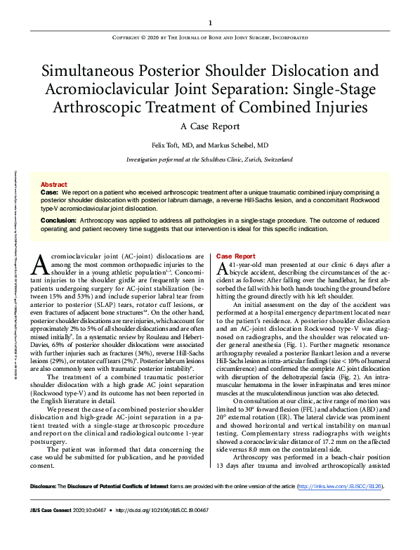 (PDF) Simultaneous Posterior Shoulder Dislocation and Acromioclavicular ...