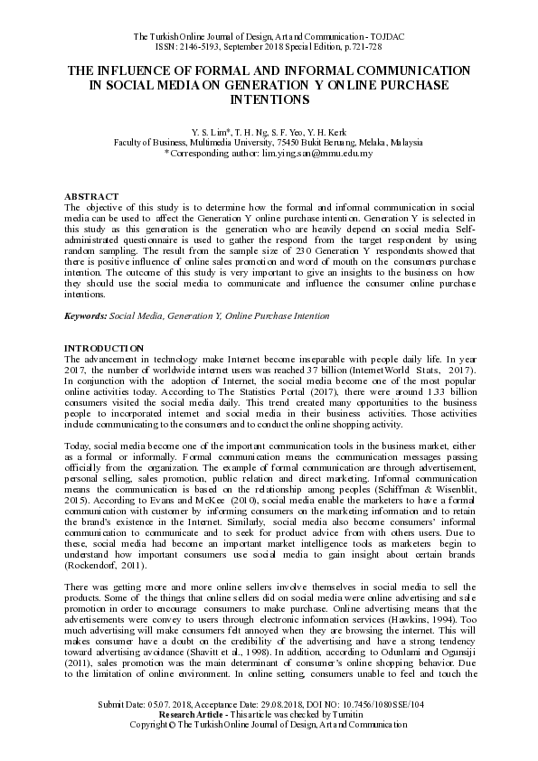(PDF) The Influence of Formal and Informal Communication in Social ...