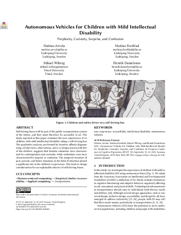 (PDF) Autonomous Vehicles for Children with Mild Intellectual Disability