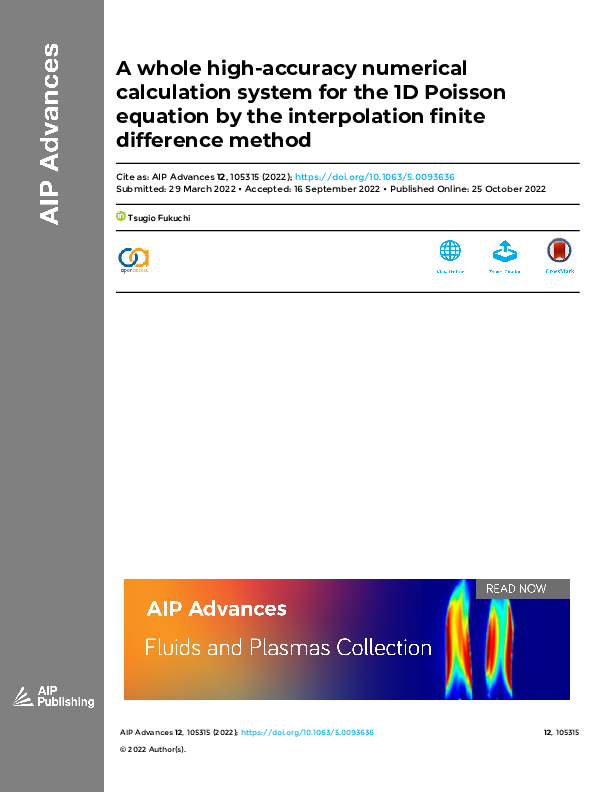 Pdf A Whole High Accuracy Numerical Calculation System For The 1d