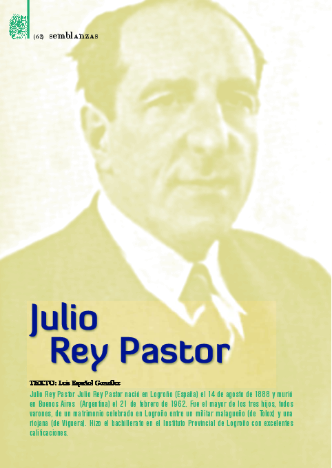 (PDF) Julio Rey Pastor