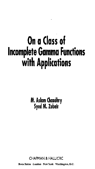 Pdf On A Class Of Incomplete Gamma Functions With Applications
