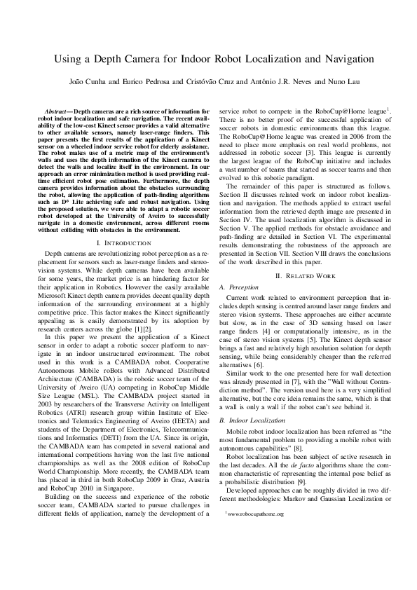 (PDF) Using a Depth Camera for Indoor Robot Localization and Navigation