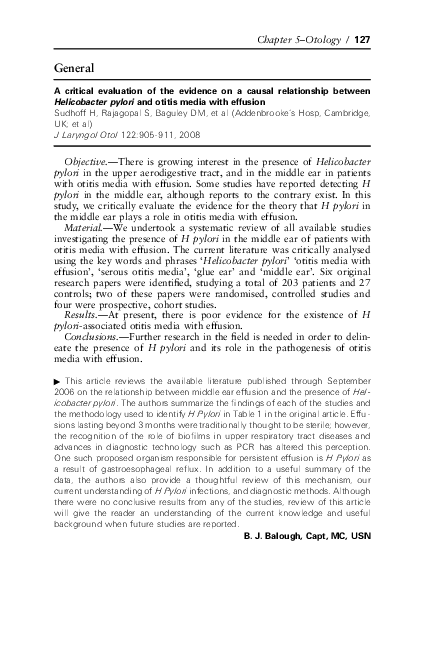 (PDF) A critical evaluation of the evidence on a causal relationship between Helicobacter pylori ...