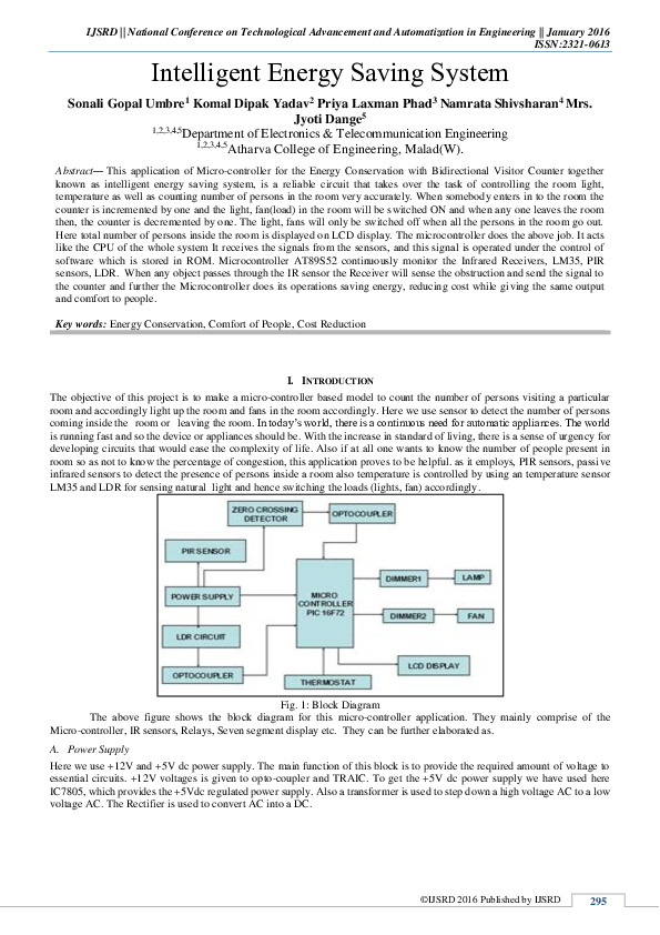 (PDF) Intelligent Energy Saving System
