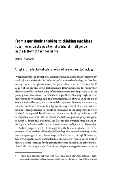 (PDF) From Algorithmic Thinking to Thinking Machines: Four Theses on ...