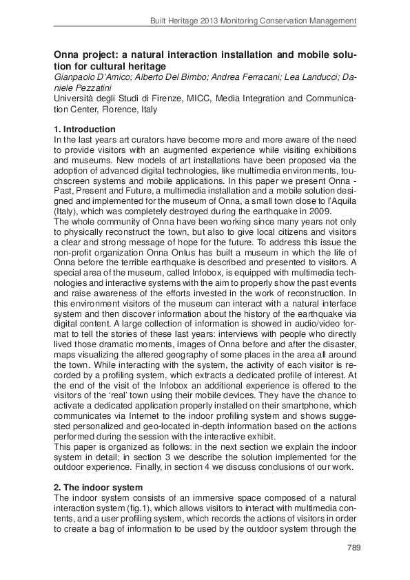 (PDF) Onna Project: A Natural Interaction Installation and Mobile ...