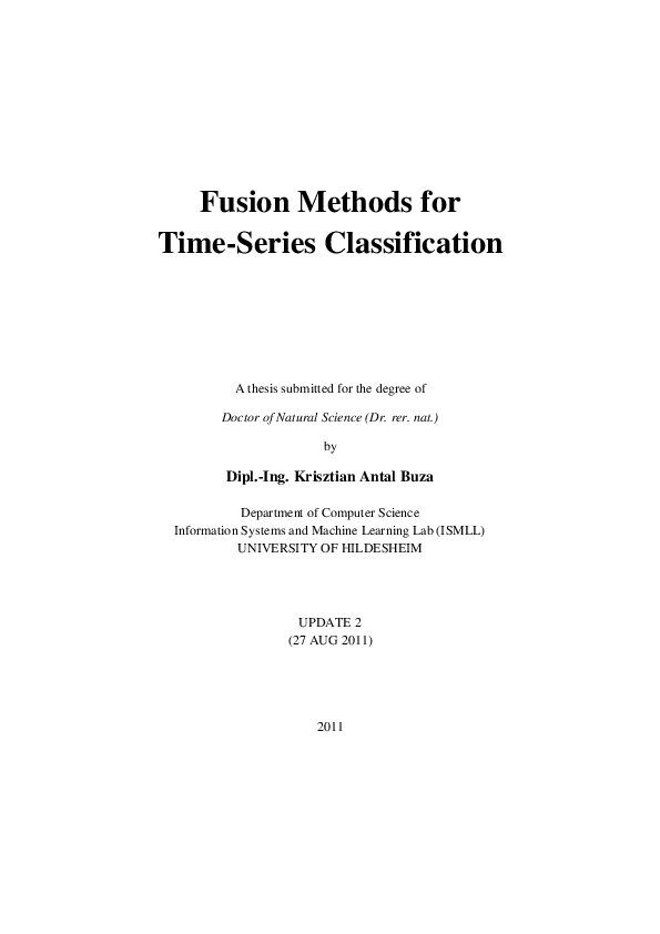 (PDF) Fusion methods for time-series classification