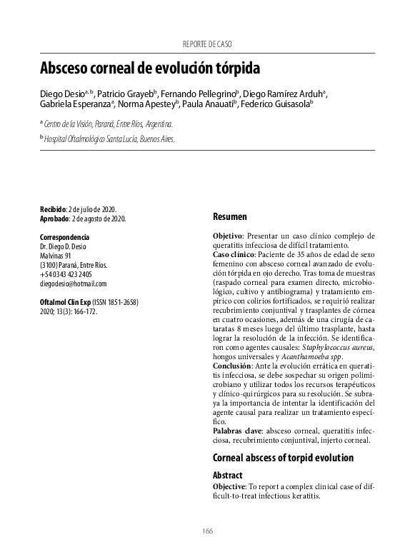 (PDF) Absceso corneal de evolución tórpida