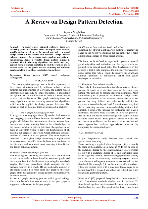 (PDF) A Review on Design Pattern Detection