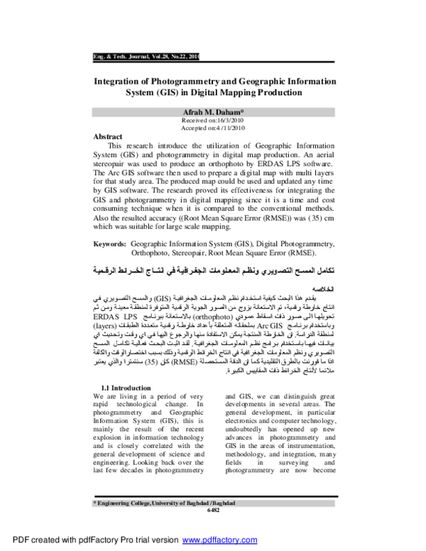 (PDF) Integration of Photogrammetry and Geographic Information System ...