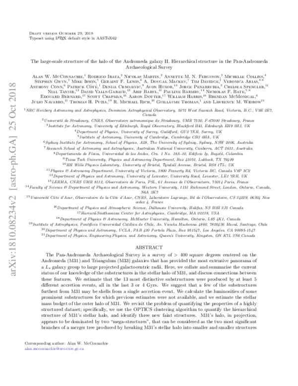Pdf The Large Scale Structure Of The Halo Of The Andromeda Galaxy Ii Hierarchical Structure