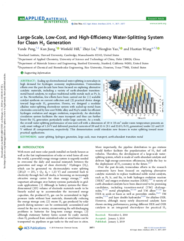 (PDF) Large-Scale, Low-Cost, and High-Efficiency Water-Splitting System ...