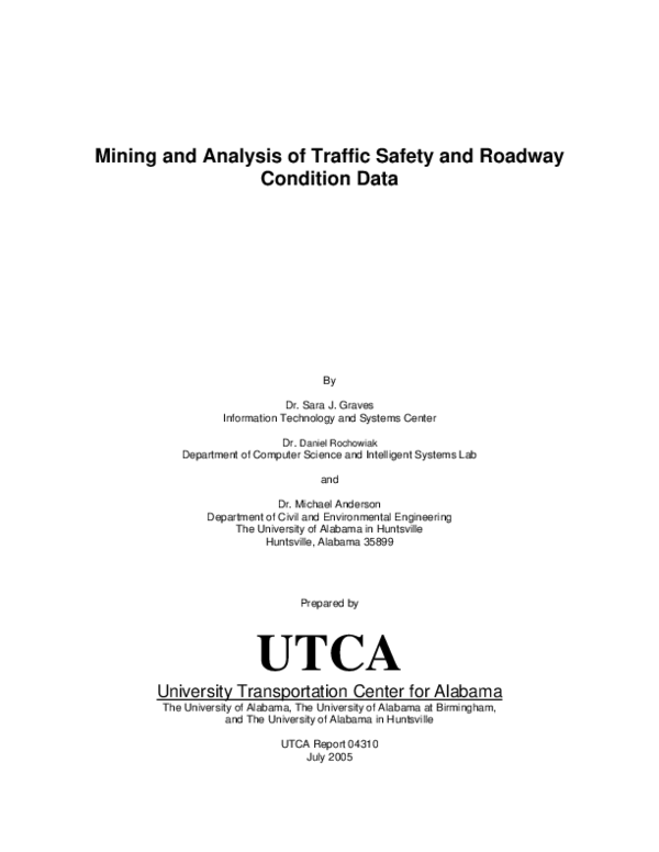 (PDF) Mining and Analysis of Traffic Safety and Roadway Condition Data