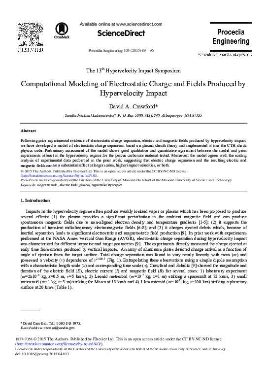 (PDF) Computational modeling of the electrostatic charge build-up in ...