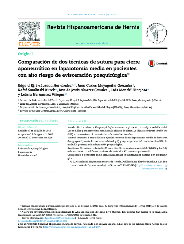 (PDF) Comparative study of subcostal laparotomy complications using the ...