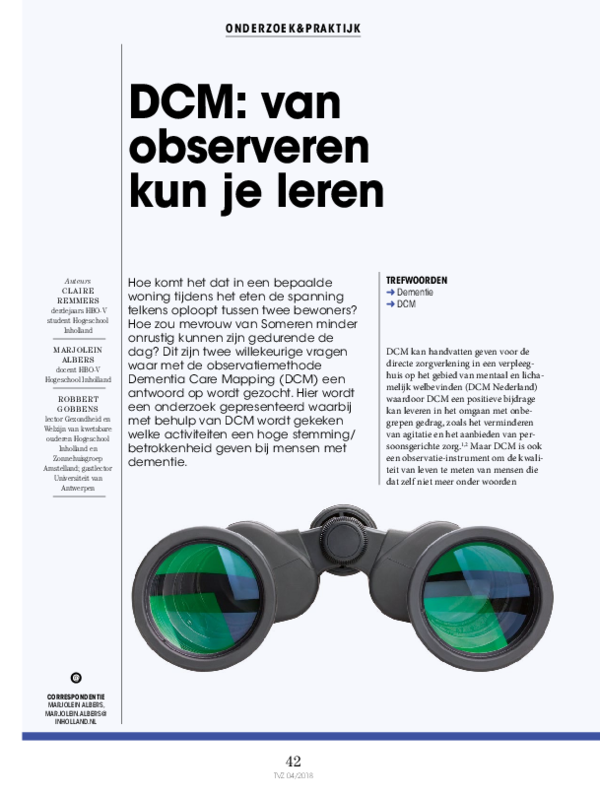 (PDF) DCM: van observeren kun je leren