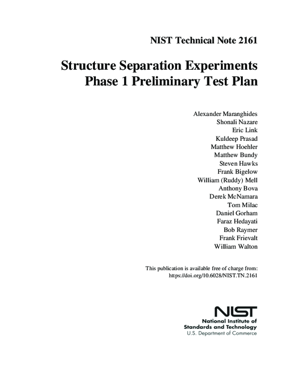 (PDF) Structure Separation Experiments Phase 1 Preliminary Test Plan