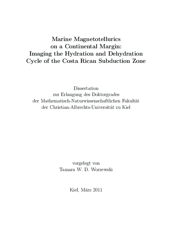 (PDF) Marine magnetotellurics on a continental margin: imaging the ...