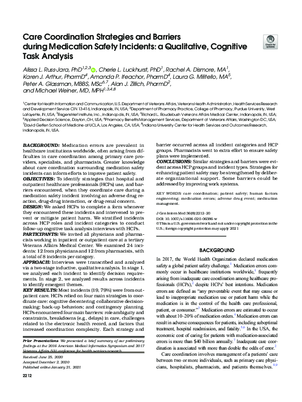 (PDF) Care Coordination Strategies and Barriers during Medication ...
