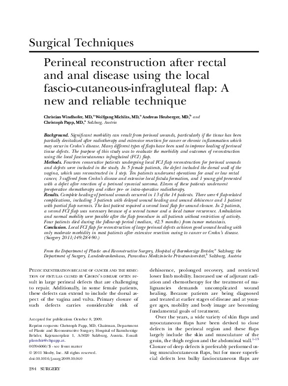 (PDF) Perineal reconstruction after rectal and anal disease using the ...