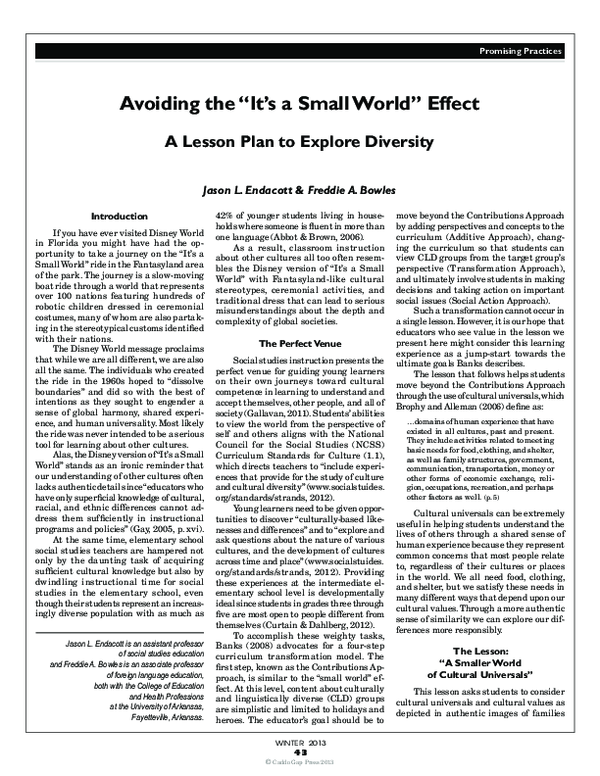 (PDF) Avoiding the "It's a Small World" Effect: A Lesson Plan to ...