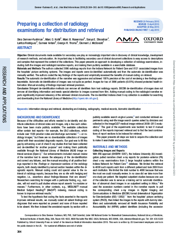 (PDF) Preparing a collection of radiology examinations for distribution ...