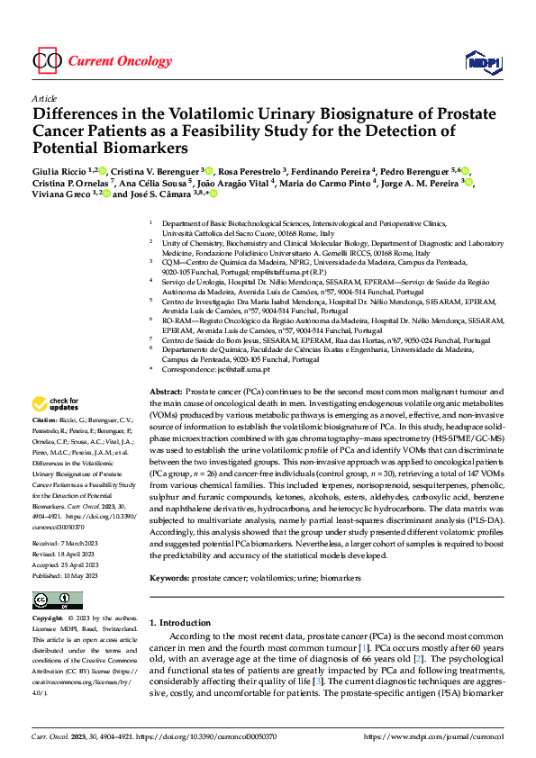 (PDF) Differences in the Volatilomic Urinary Biosignature of Prostate ...
