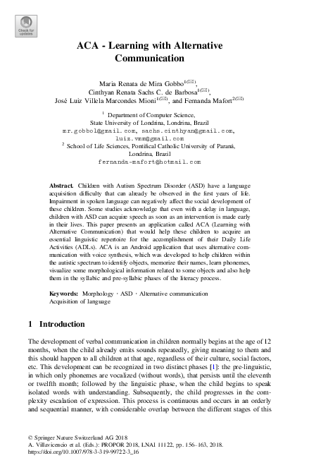 (PDF) ACA - Learning with Alternative Communication