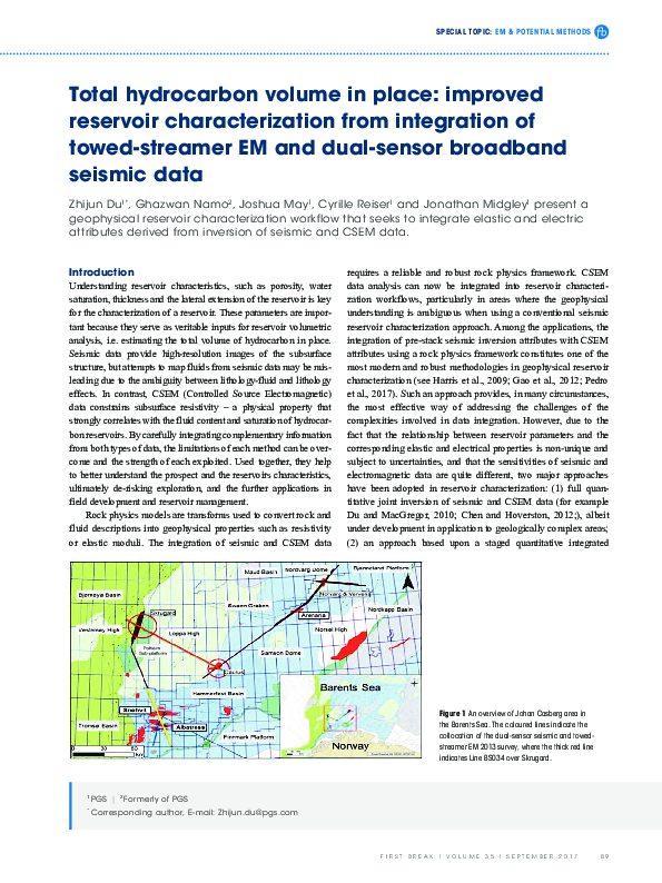 (PDF) Improved Reservoir Characterization from Integration of Towed ...