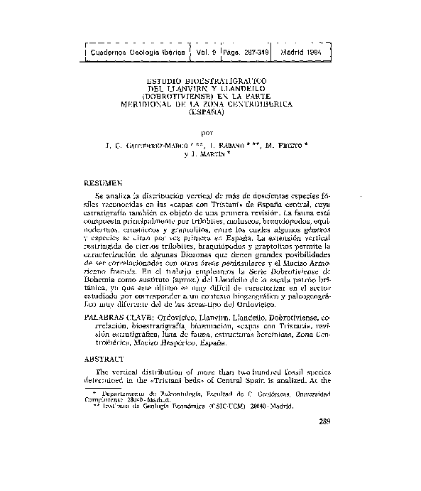 (PDF) Estudio bioestratigráfico del Llanvirn y Llandeilo (Dobrotíviense ...