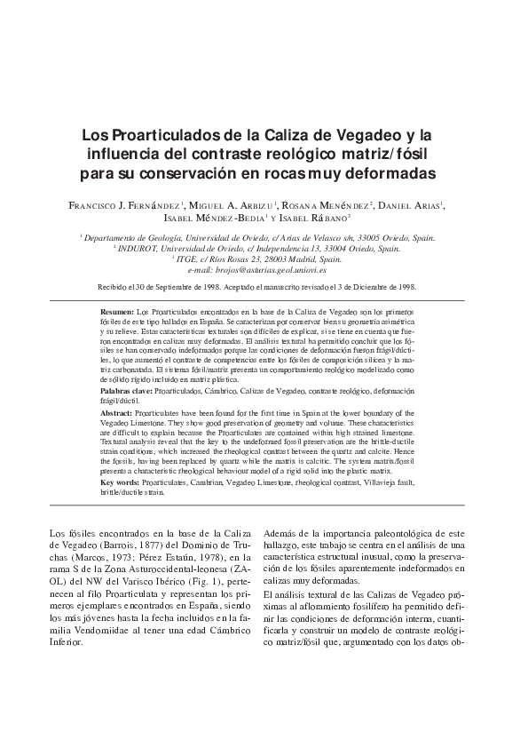(PDF) Los proarticulados de la Caliza de Vegadeo y la influencia del ...