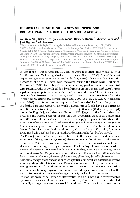 (PDF) Ordovician ichnofossils: a new scientific and educational ...