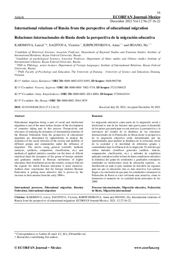 (PDF) International relations of Russia from the perspective of ...