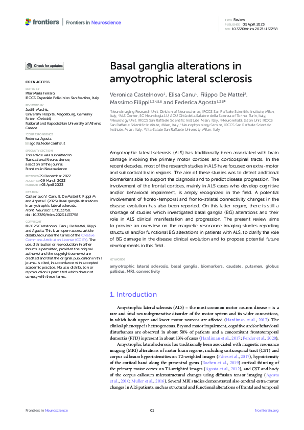 (PDF) Basal ganglia alterations in amyotrophic lateral sclerosis