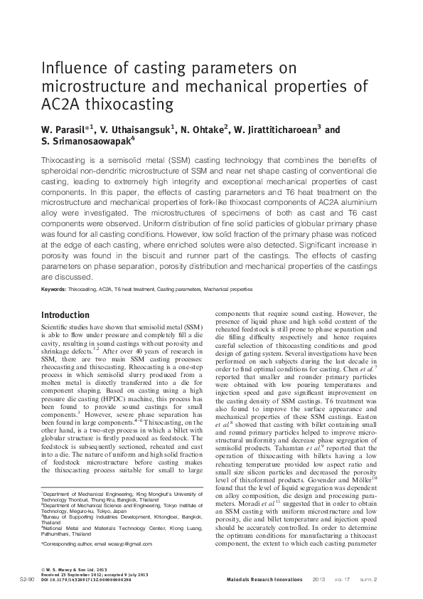 (PDF) Influence of casting parameters on microstructure and mechanical properties of AC2A ...